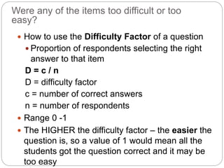 Item analysis report | PPT