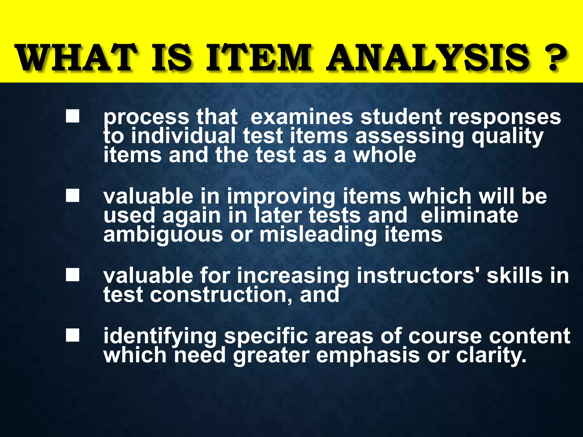 Item analysis with spss software | PPTX