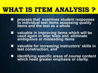 Item analysis with spss software | PPTX