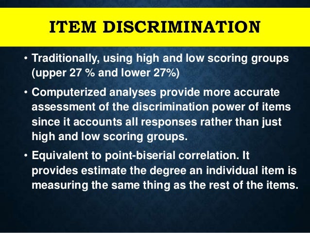 Item Discrimination