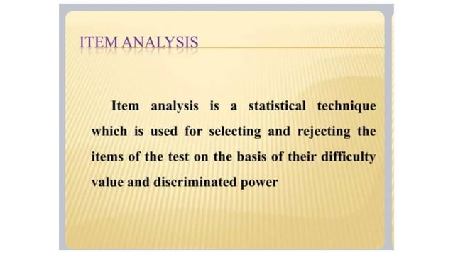 Item Analysis Presentation of Quarterly Examination | PPT
