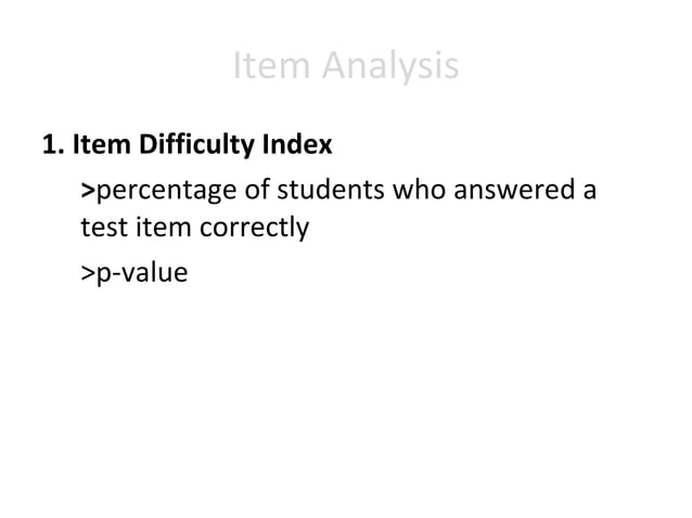 Item and Distracter Analysis | PPT