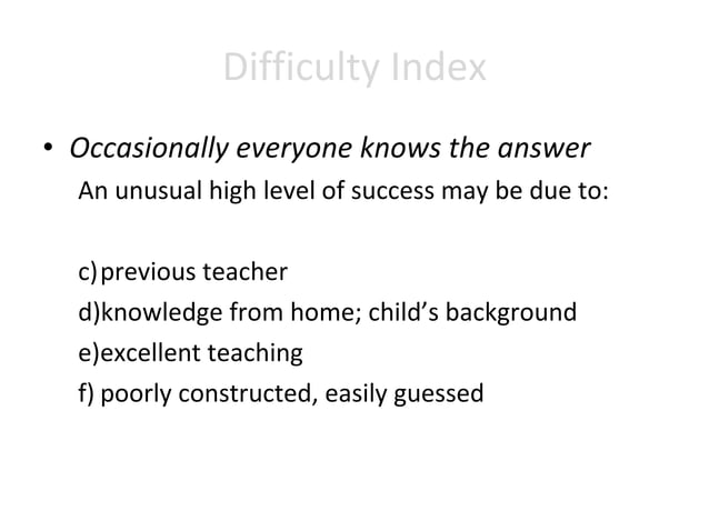Item and Distracter Analysis | PPT