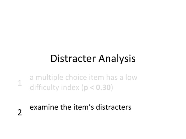 Item and Distracter Analysis | PPT
