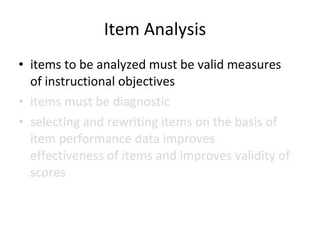 Item and Distracter Analysis | PPT