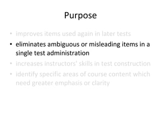 Item and Distracter Analysis | PPT