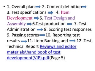 Item development.pdf for national examination development | PDF