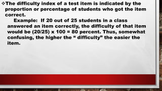 Item difficulty and discrimination | PPTX