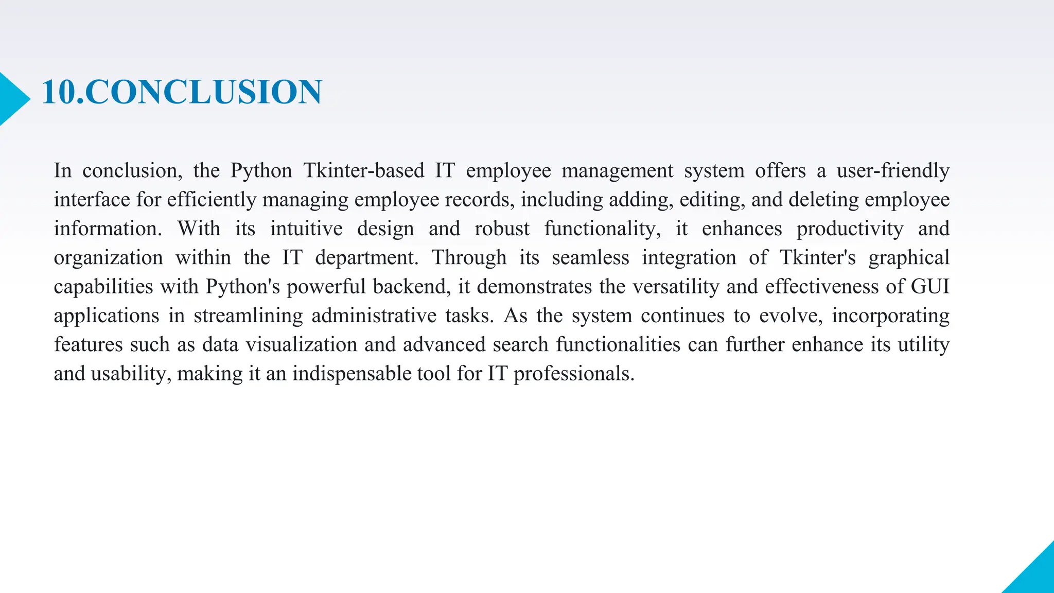 IT EMPLOYEE MANAGEMENT SYSTEM Documentation | PPTX