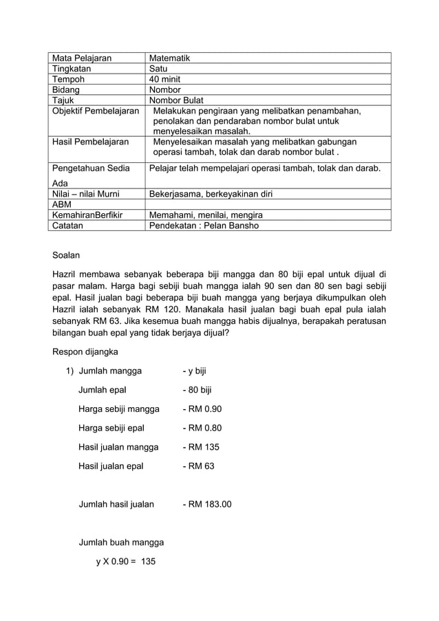 Item pmb m4 t1 peratusan | DOC