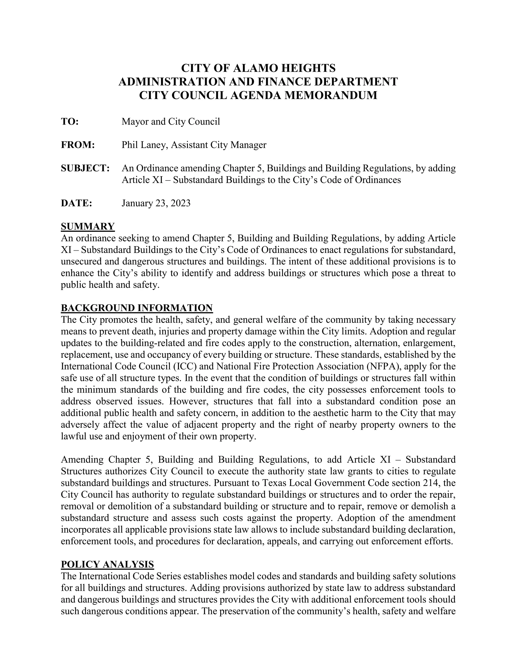 Item #s 5.6 - Dangerous Structures | PDF