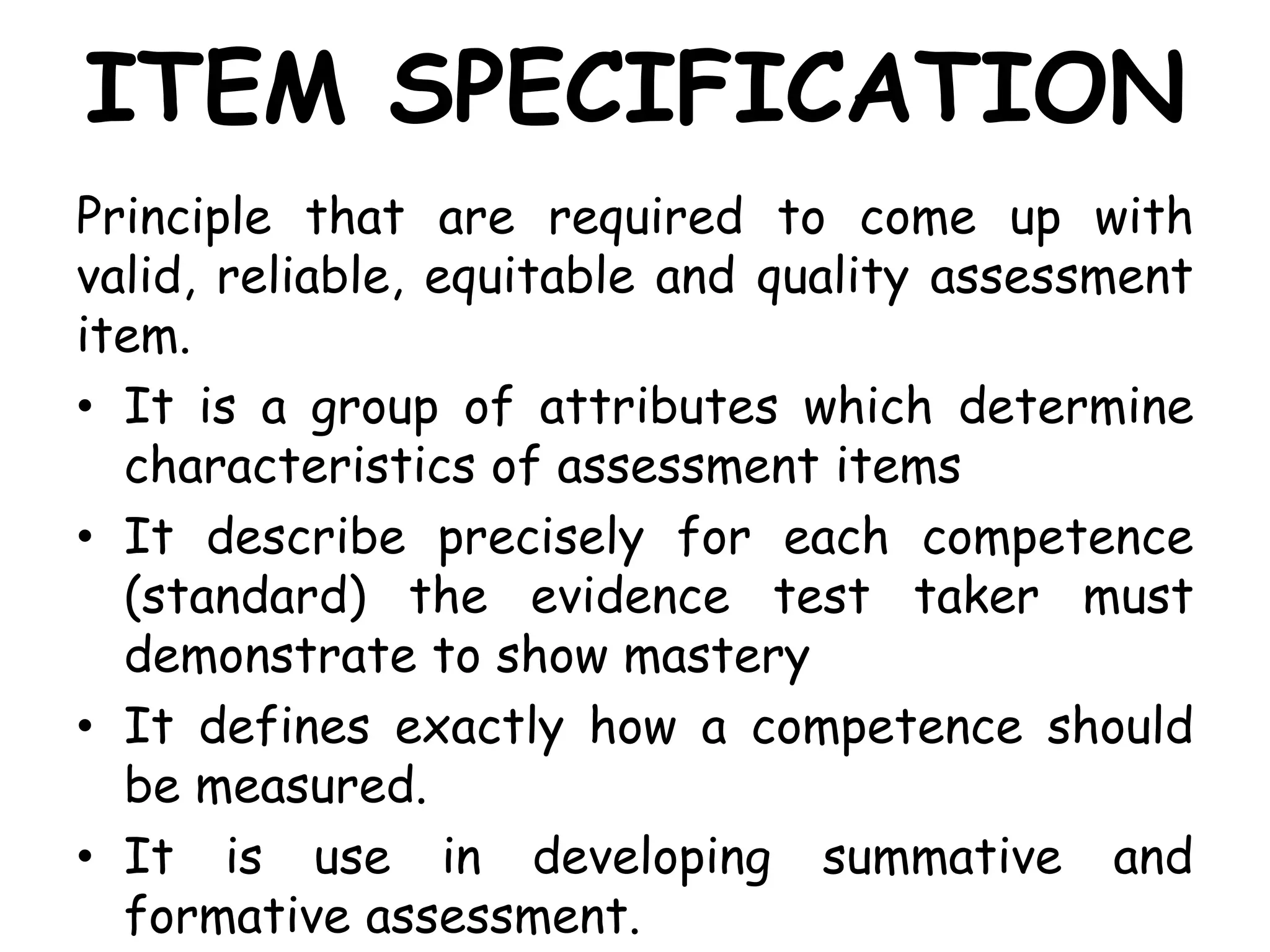 Item specification.csetting of scenarios | PPTX