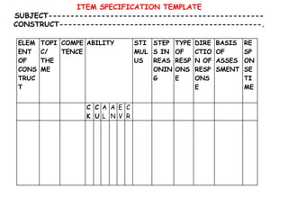 Item specification.csetting of scenarios | PPTX
