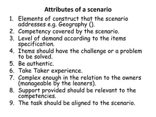 Item specification.csetting of scenarios | PPTX