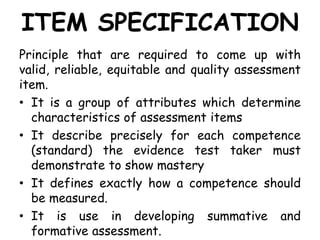 Item specification.csetting of scenarios | PPTX