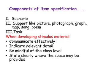 Item specification.csetting of scenarios | PPTX
