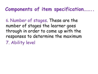 Item specification.csetting of scenarios | PPTX
