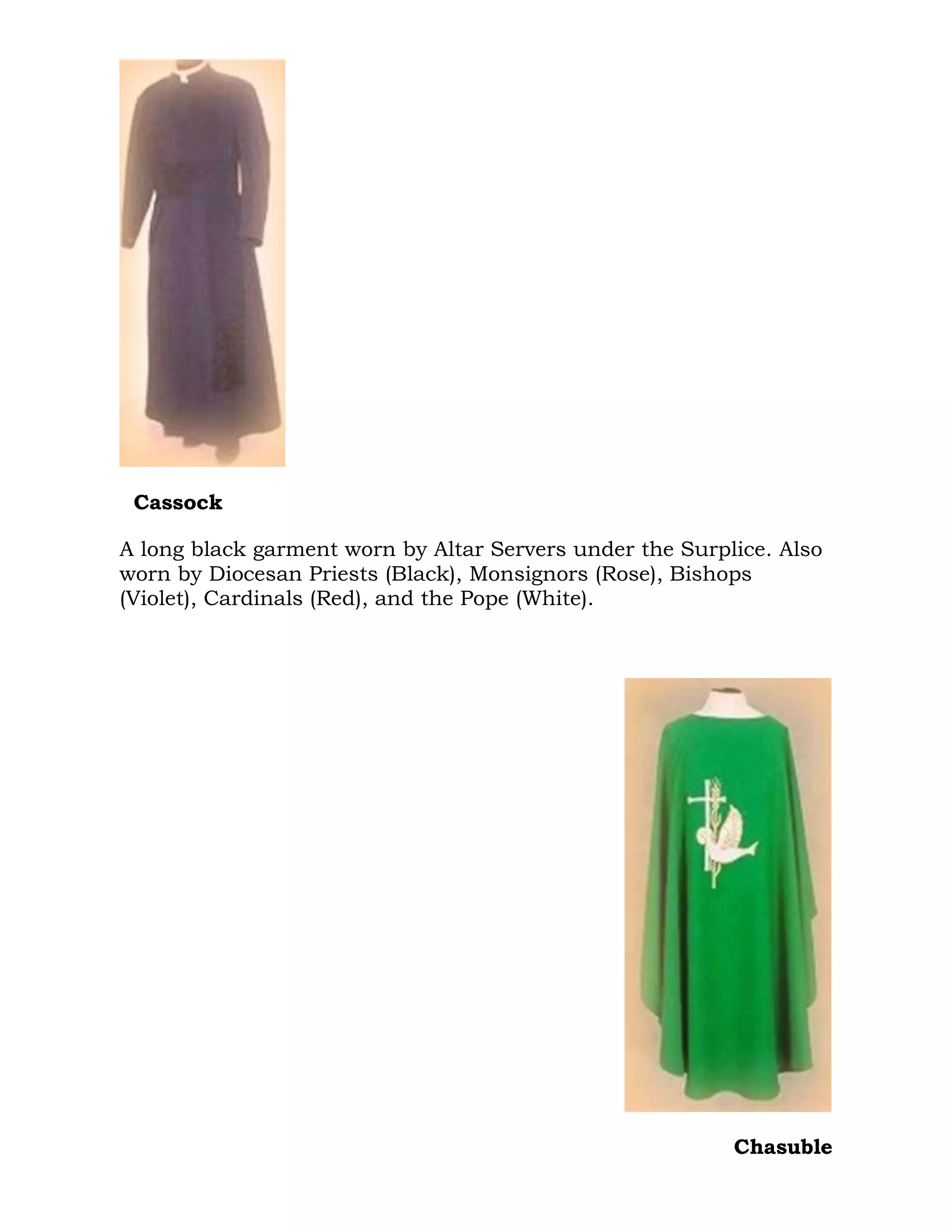 Items used at mass and liturgies | DOCX