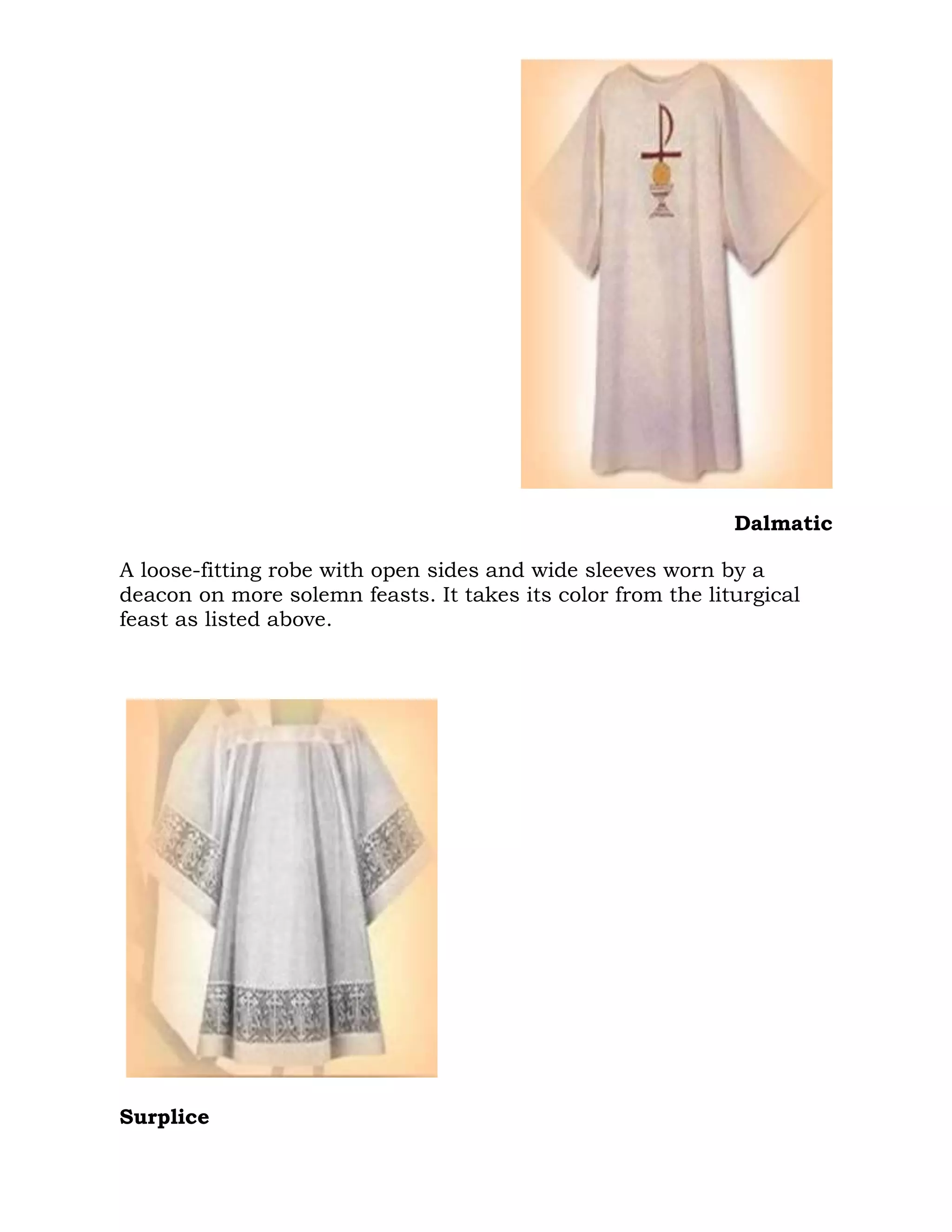 Items used at mass and liturgies | DOCX