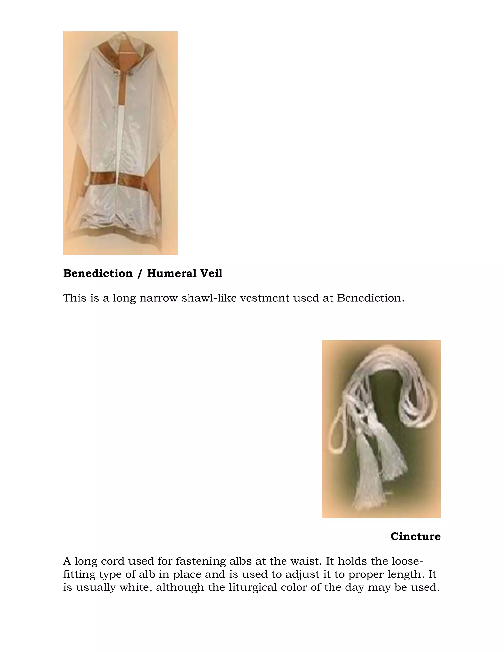 Items used at mass and liturgies | DOCX