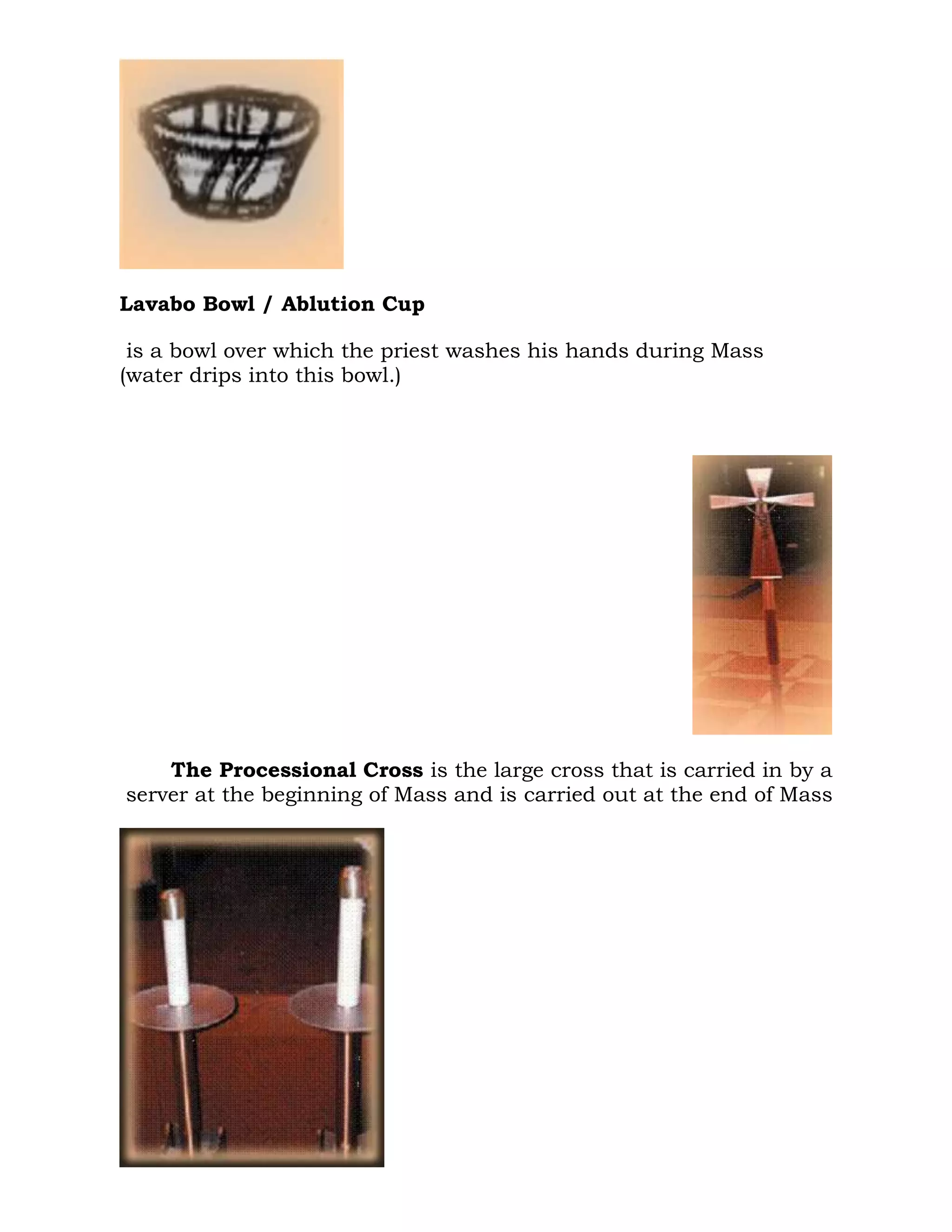 Items used at mass and liturgies | DOCX