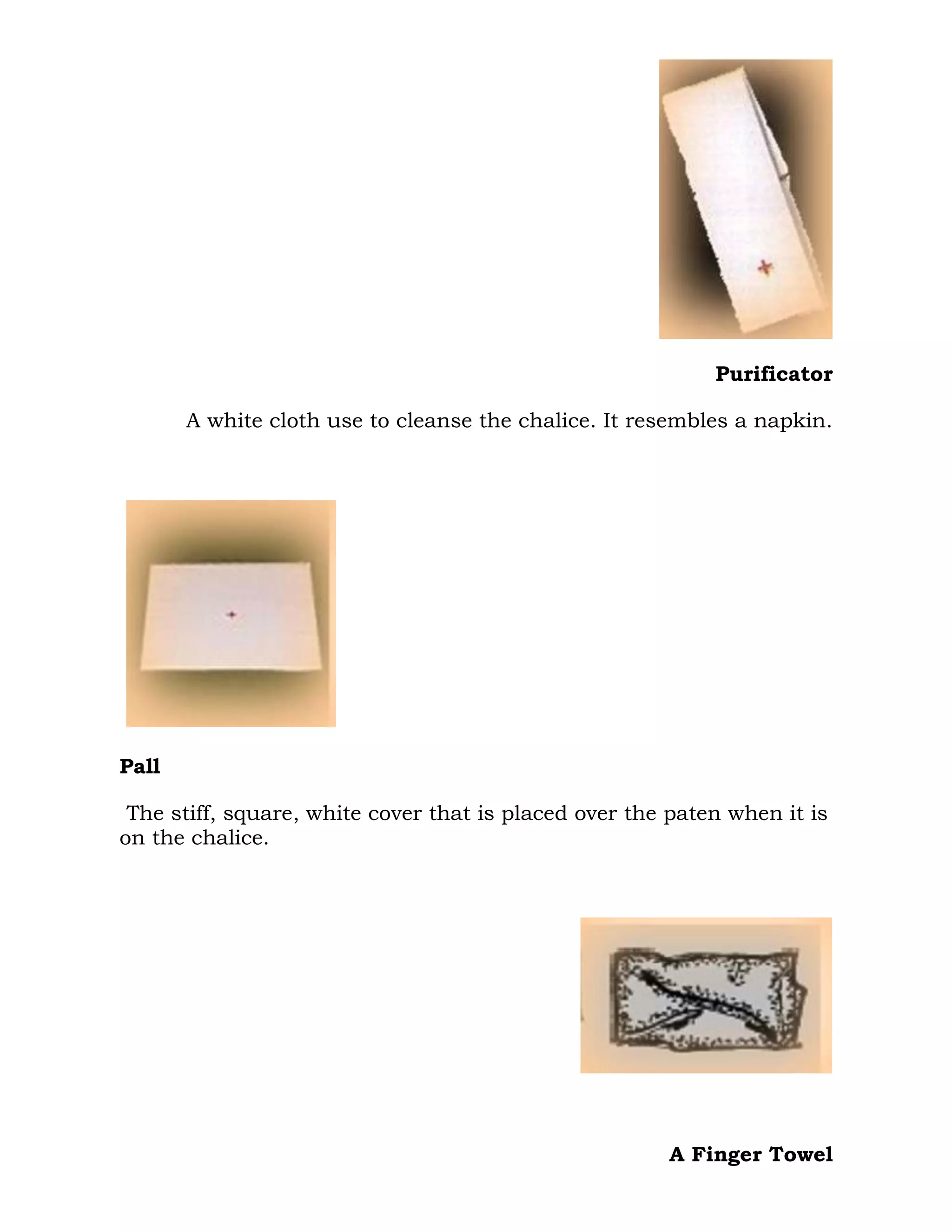 Items used at mass and liturgies | DOCX