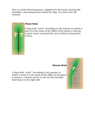 Items used at mass and liturgies | DOCX