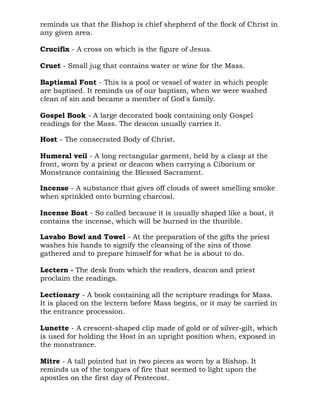 Items used at mass and liturgies | DOCX