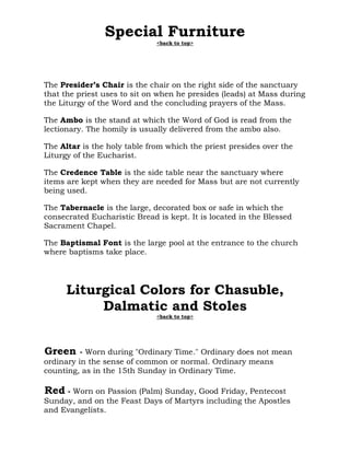 Items used at mass and liturgies | DOCX