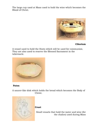 Items used at mass and liturgies | DOCX