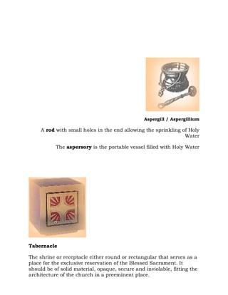 Items used at mass and liturgies | DOCX