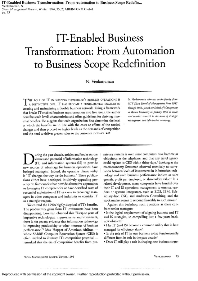It Enabled Business Transformation From Automation To Business Scope Redefinition Pdf 9350