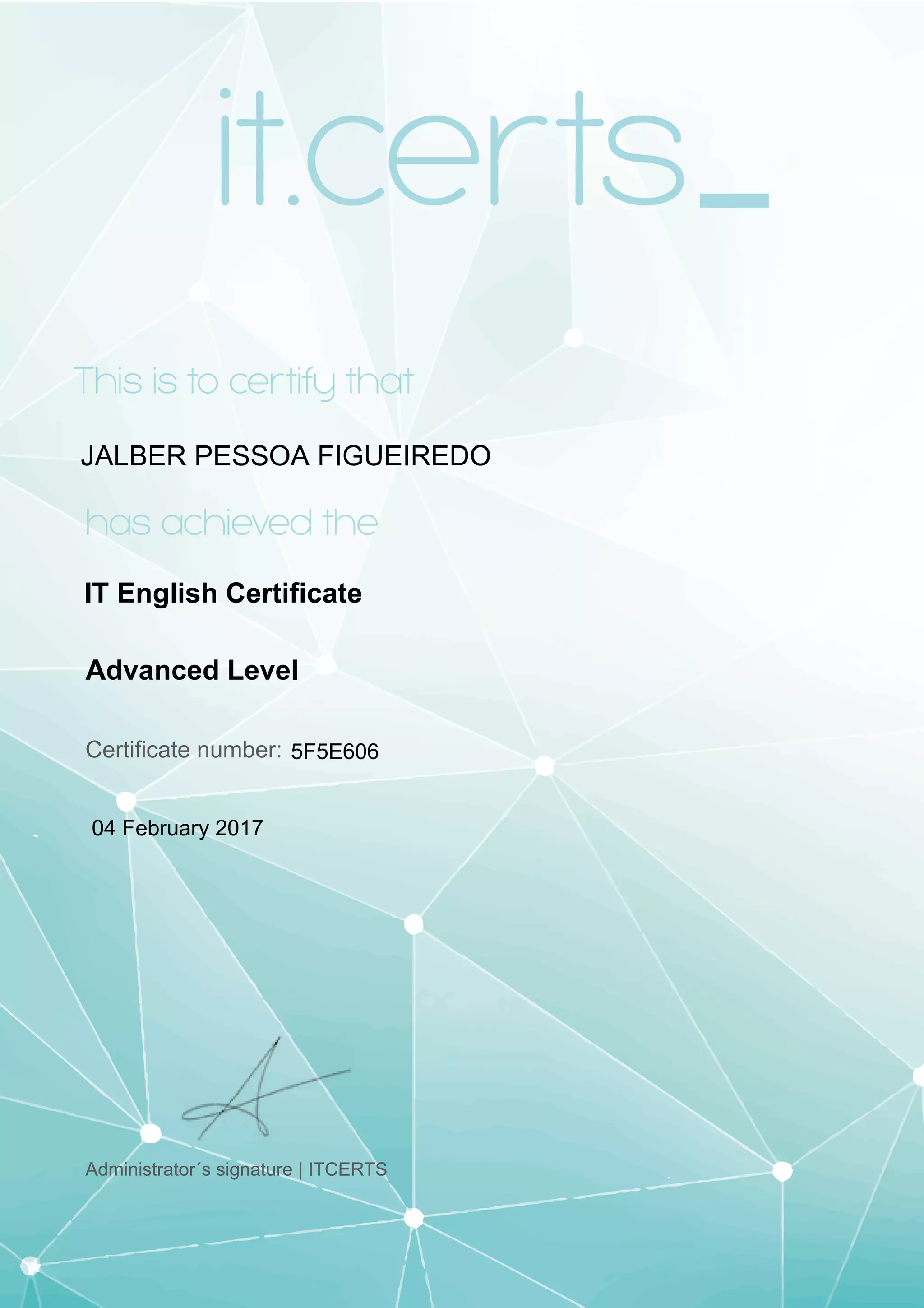 IT English Certificate - Advanced Level | PDF