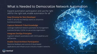 Democratizing Network Automation Through Low-Code | PPT