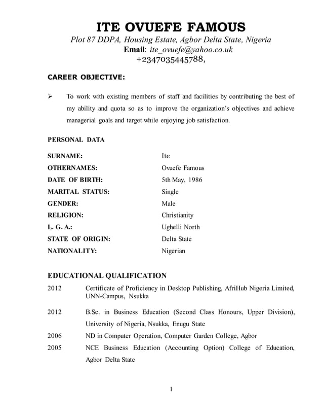 Ite ovuefe famous cv2 | DOCX