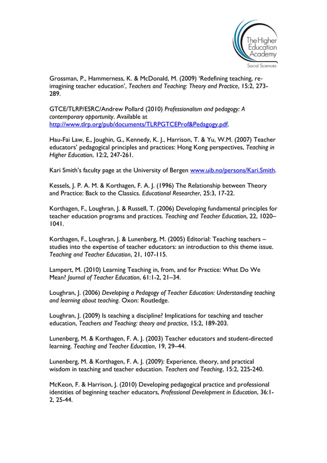 Initial Teacher Education Pedagogy Resource List | PDF