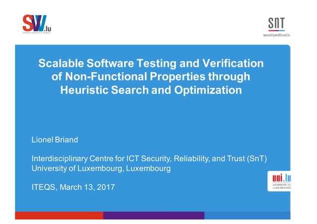 Scalable Software Testing And Verification Of Non Functional Properties Through Heuristic Search