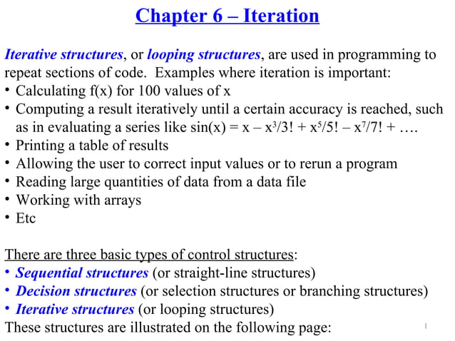 Iteration | PPT | Programming Languages | Computing