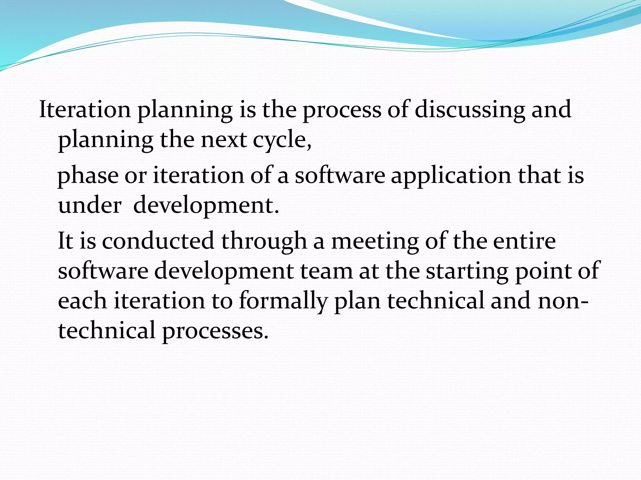 Iteration planning and user story definition | PPTX | Computing ...