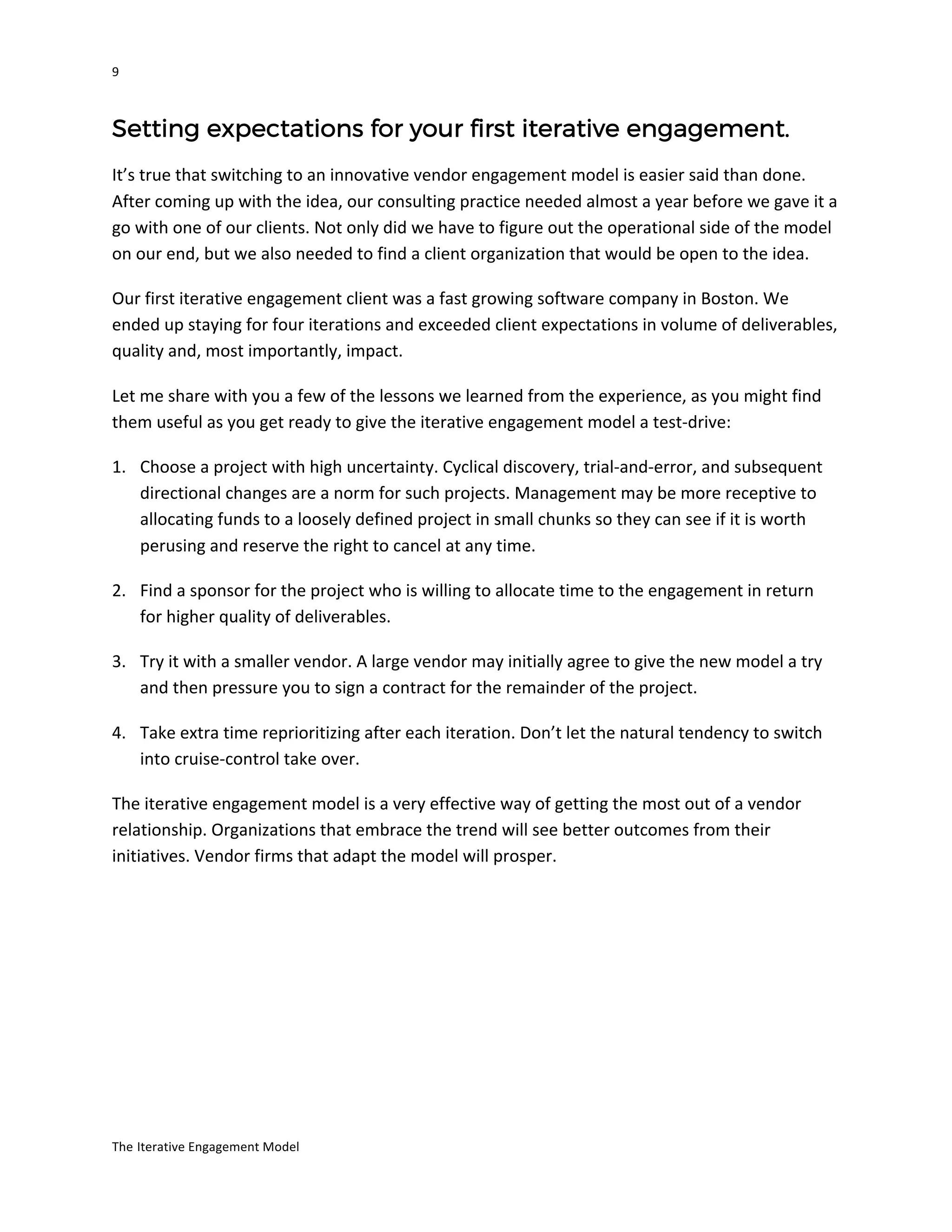 The Iterative Engagement Model | PDF