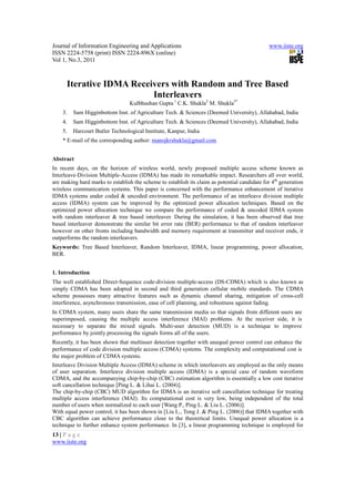 Iterative idma receivers with random and tree based interleavers | PDF