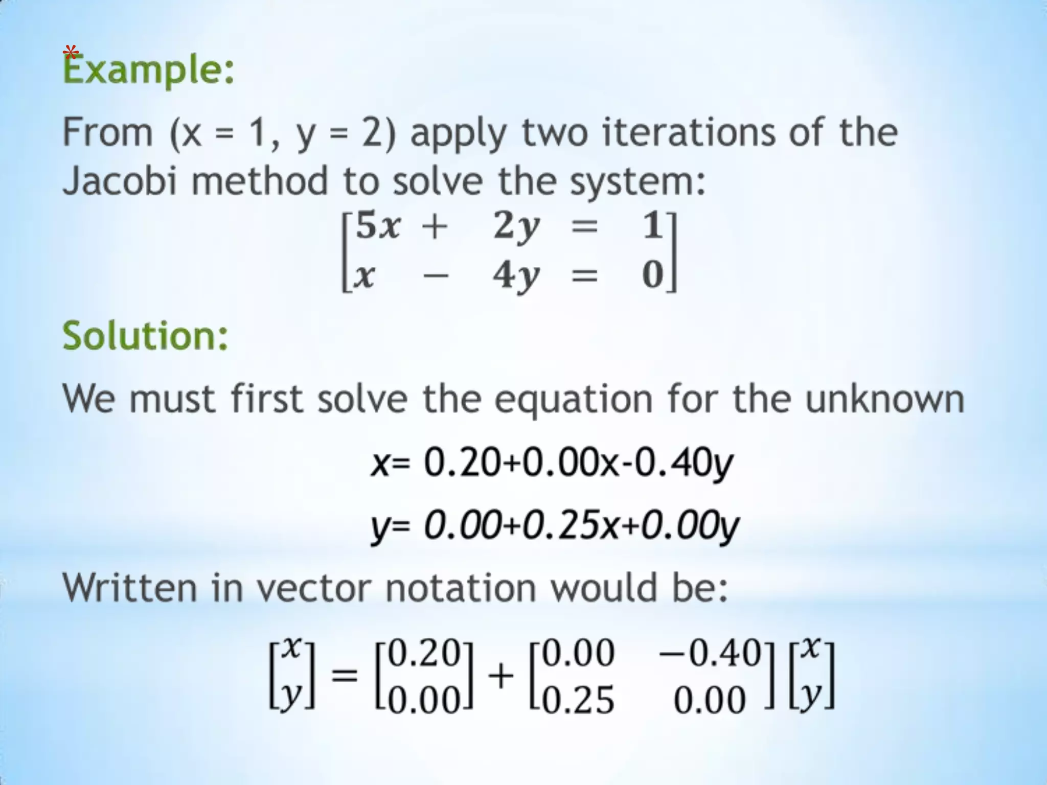 Iterative methods for the solution | PPTX | Programming Languages | Computing