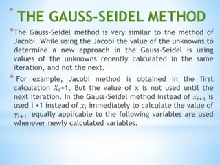 Iterative methods for the solution | PPTX | Programming Languages | Computing