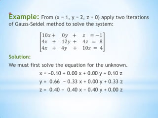 Iterative methods for the solution | PPTX