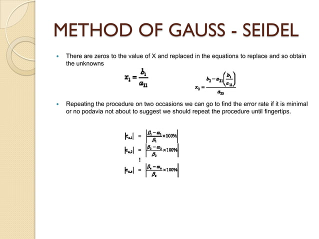 Iterative Methods For The Solution Of Systems Of Linear Equations Ppt