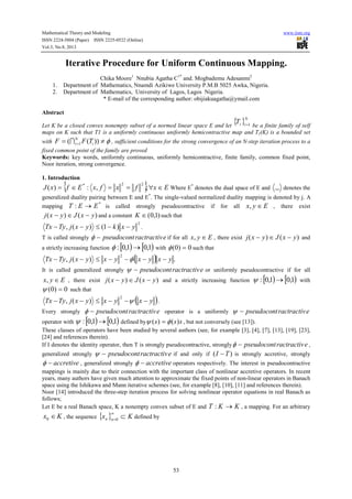 Iterative procedure for uniform continuous mapping. | PPT