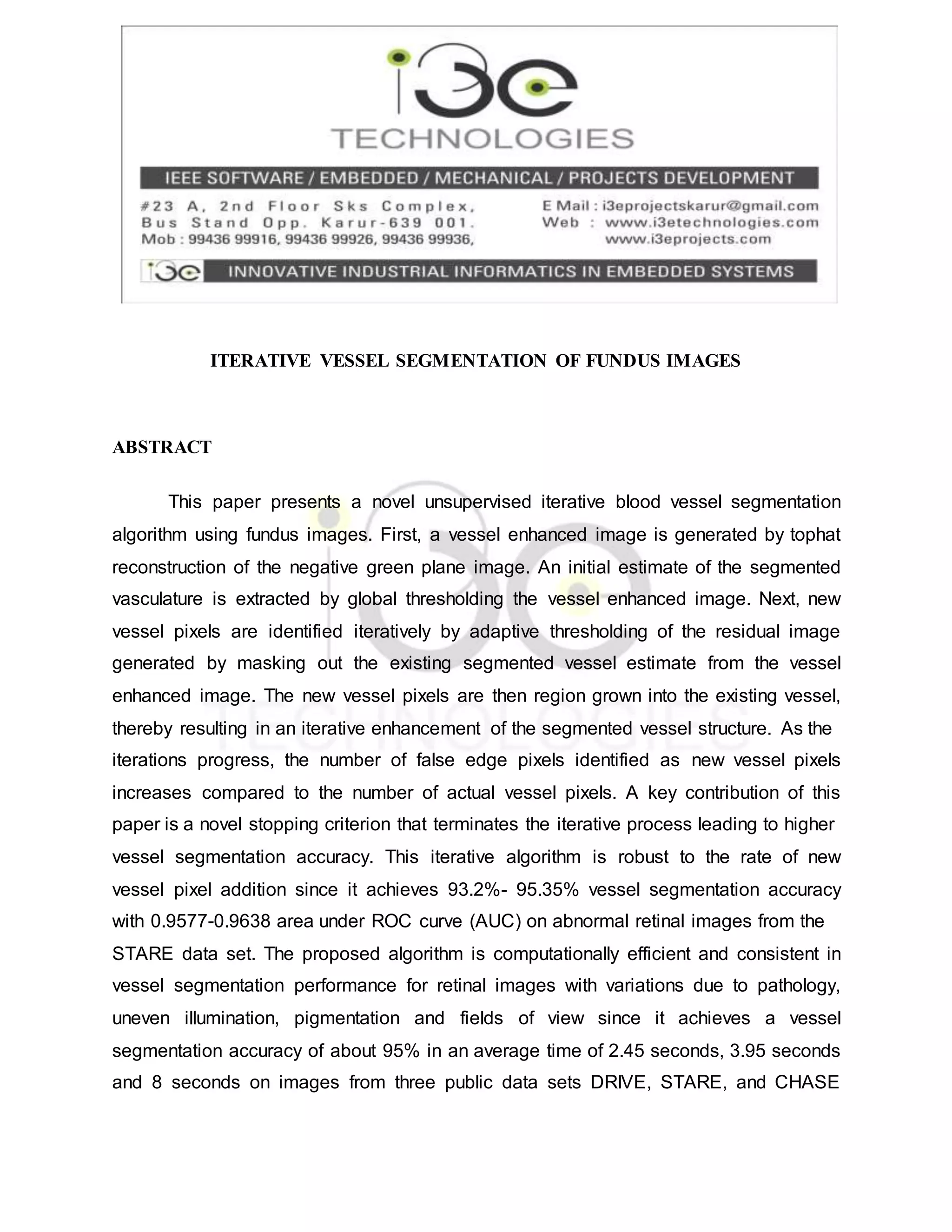 Iterative vessel segmentation of fundus images | PDF