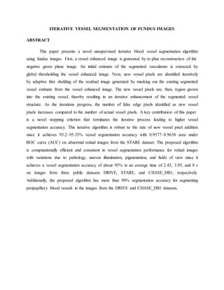 Iterative vessel segmentation of fundus images | DOCX | Graphics ...