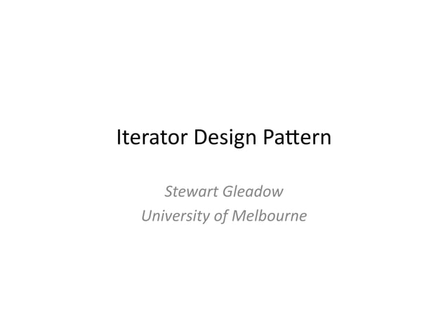 Iterator Pattern | PDF