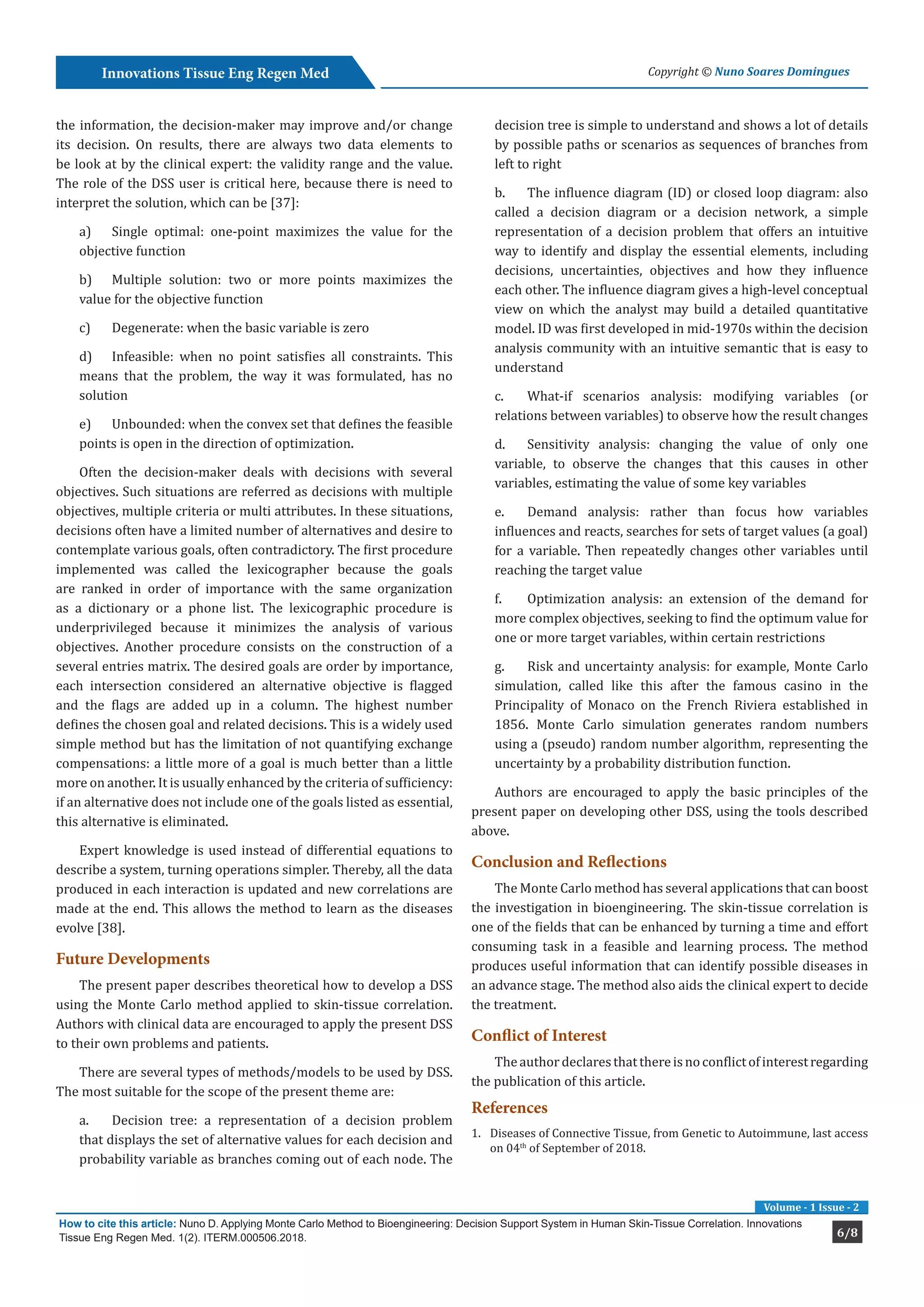 Applying Monte Carlo Method to Bioengineering: Decision Support System ...